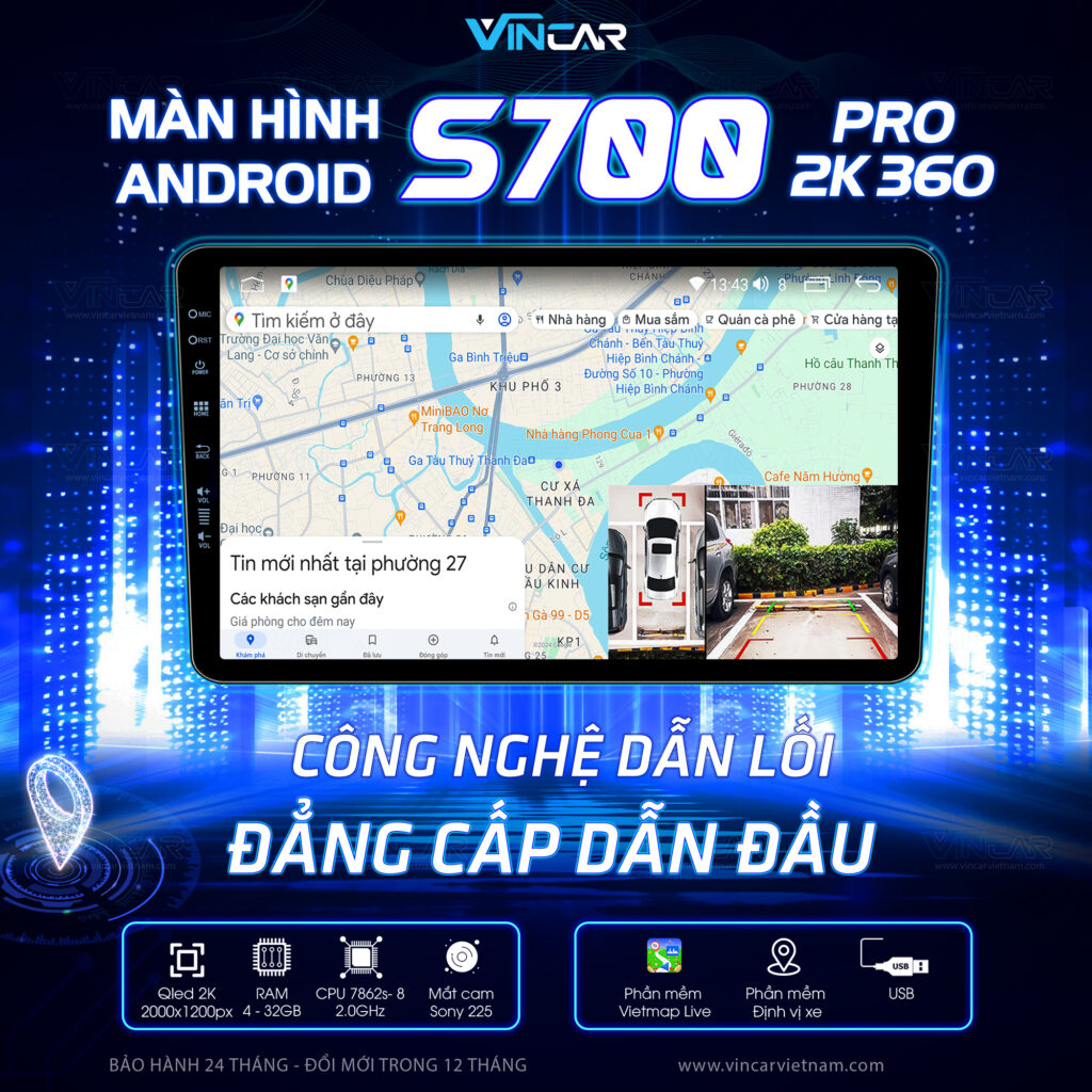 MÀN HÌNH ANDROID VINCAR S700 PRO 2K 360 - Vincar Việt Nam